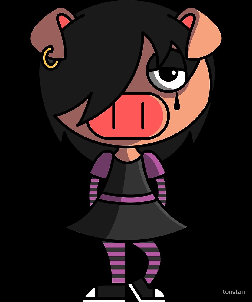 "Emo pig, emocore emostyle goth gothic" by tonstan | Redbubble