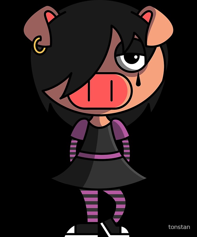 "Emo pig, emocore emostyle goth gothic" by tonstan | Redbubble