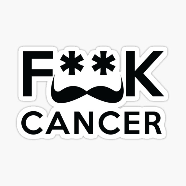 "Screw Cancer Mustache (Light Backgrounds)" Sticker for Sale by ...