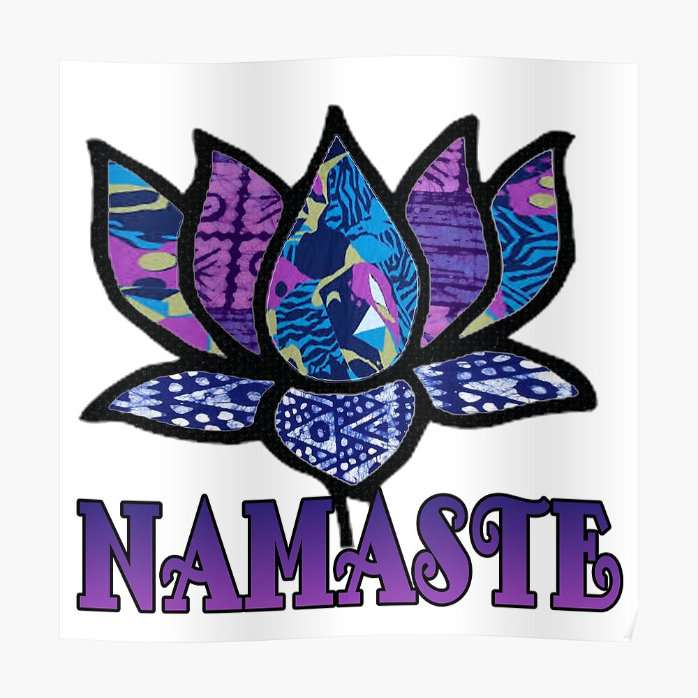 "Namaste Lotus flower Purple tribal and Retro Design" Poster by ...
