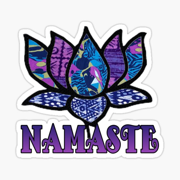 "Namaste Lotus flower Purple tribal and Retro Design" Sticker for Sale ...