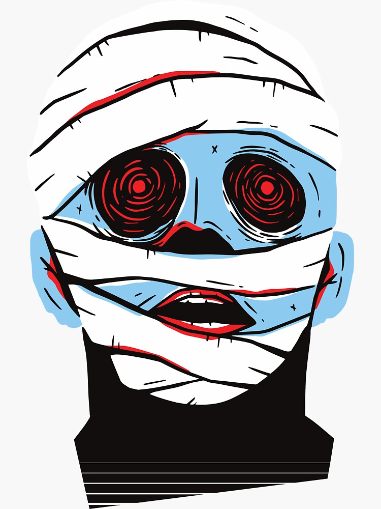 "Mummy Face" Sticker for Sale by DonFlappi | Redbubble