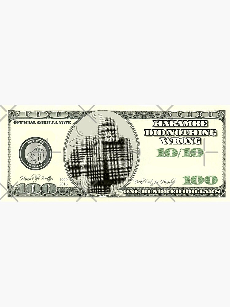 "Harambe Dollar Bill" Art Print for Sale by DigitalCleo | Redbubble