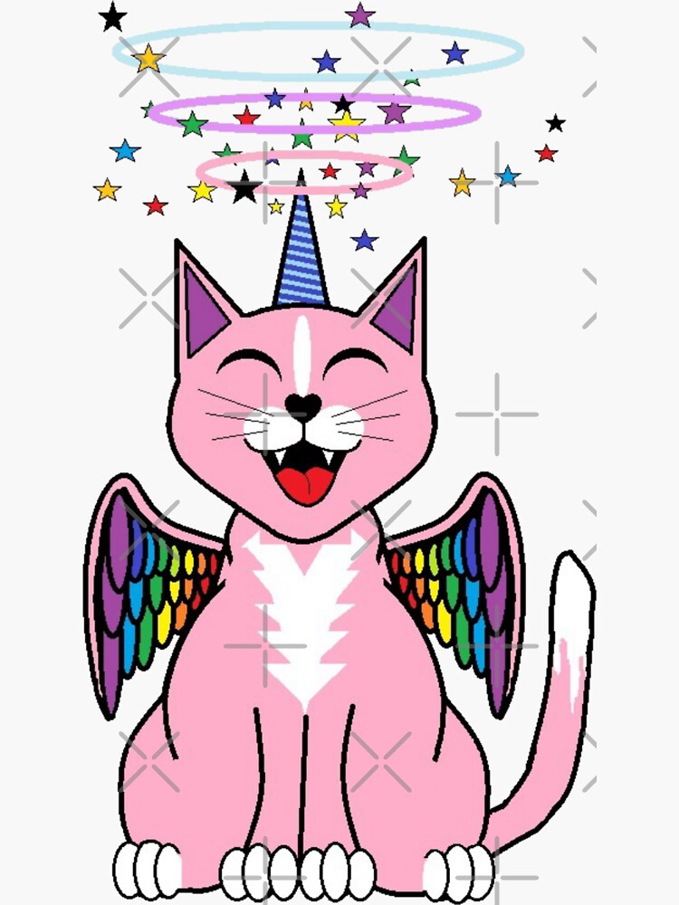 "Kitty-corn" Sticker by AngelKittenArt | Redbubble