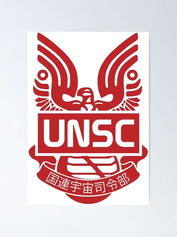 "UNSC Emblem: Gamer Ultimate (Red)" Poster by Hi-Fly-Design | Redbubble