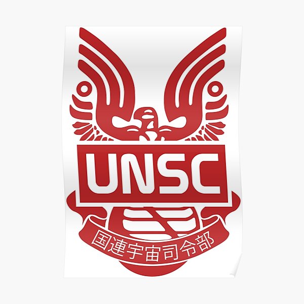 "UNSC Emblem: Gamer Ultimate (Red)" Poster by Hi-Fly-Design | Redbubble