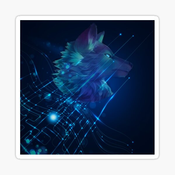 "Blue Wolf" Sticker by Chuco79 | Redbubble