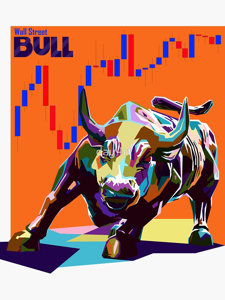 "Bull of Wall Street" Sticker for Sale by day4rt | Redbubble