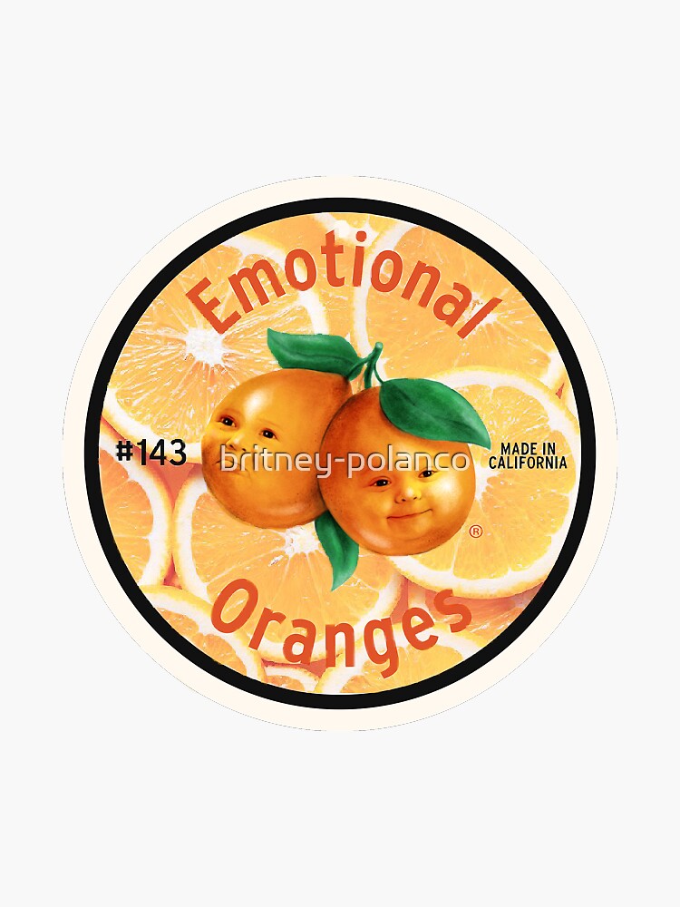 "Emotional Oranges" Sticker for Sale by britney-polanco | Redbubble