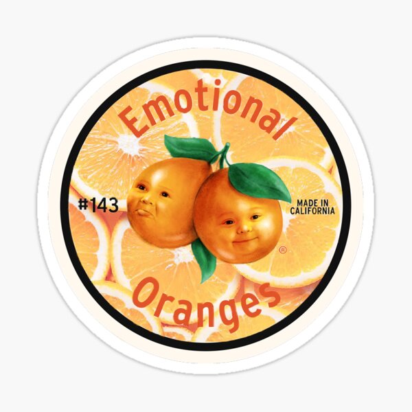 "Emotional Oranges" Sticker for Sale by britney-polanco | Redbubble