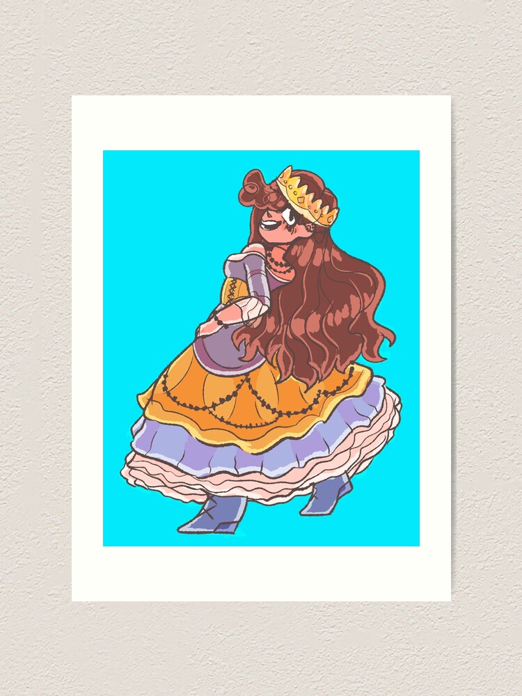 "Queen Royalty Cartoon OC Cute Illustration Gown Dress" Art Print for ...