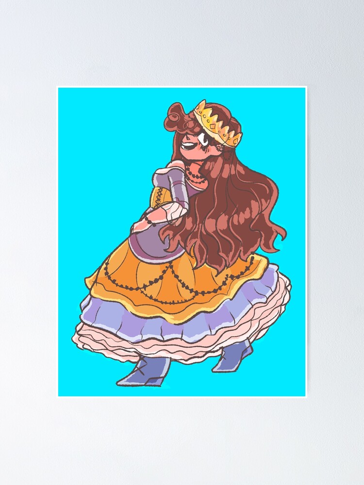 "Queen Royalty Cartoon OC Cute Illustration Gown Dress" Poster by ...