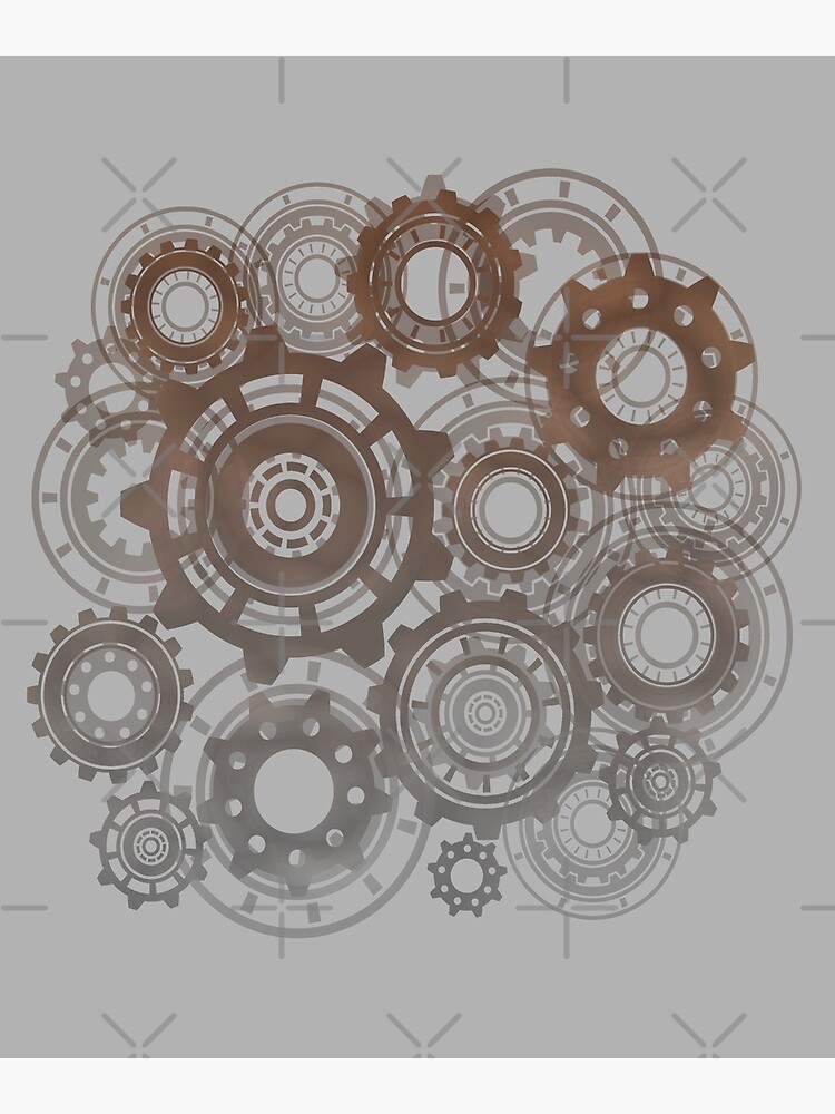 "Steampunk Gears Cogs Clockwork Print " Poster for Sale by ...
