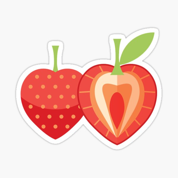"Strawberry Sticker" Sticker for Sale by wwrobel | Redbubble