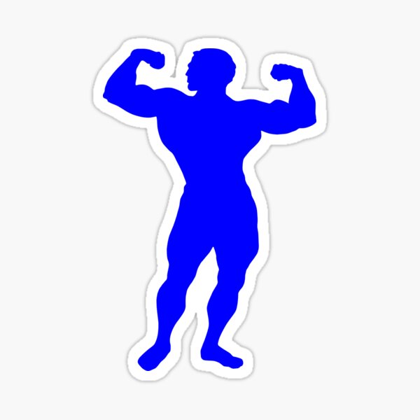 " Blue Weightlifter" Sticker for Sale by MUZA9 | Redbubble