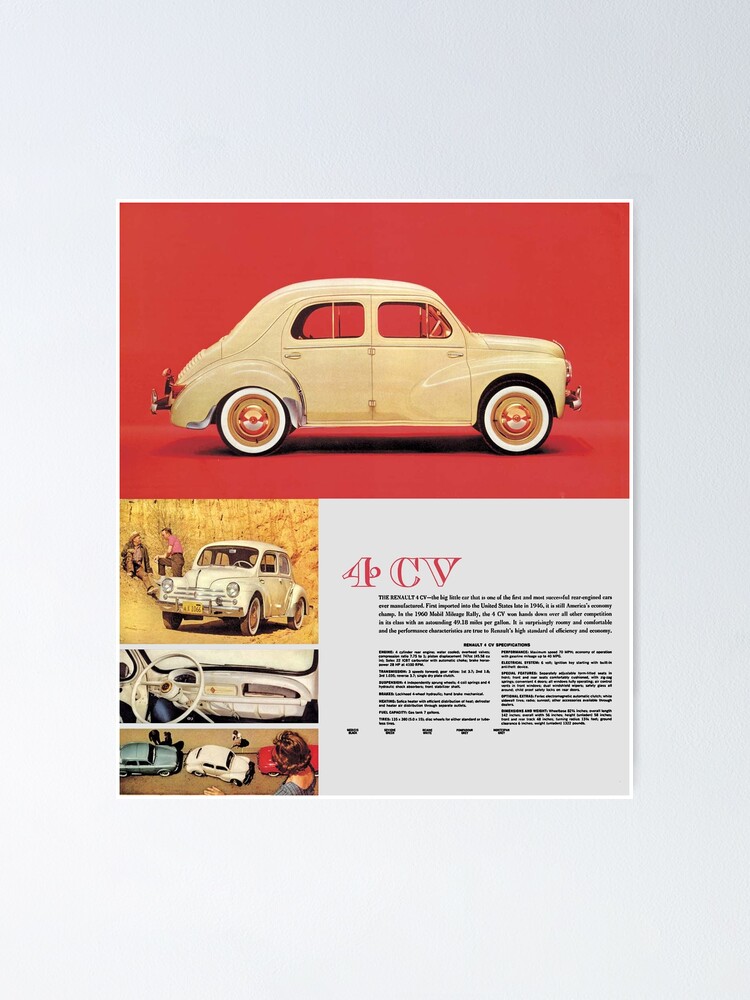 "RENAULT 4CV" Poster for Sale by ThrowbackMotors | Redbubble