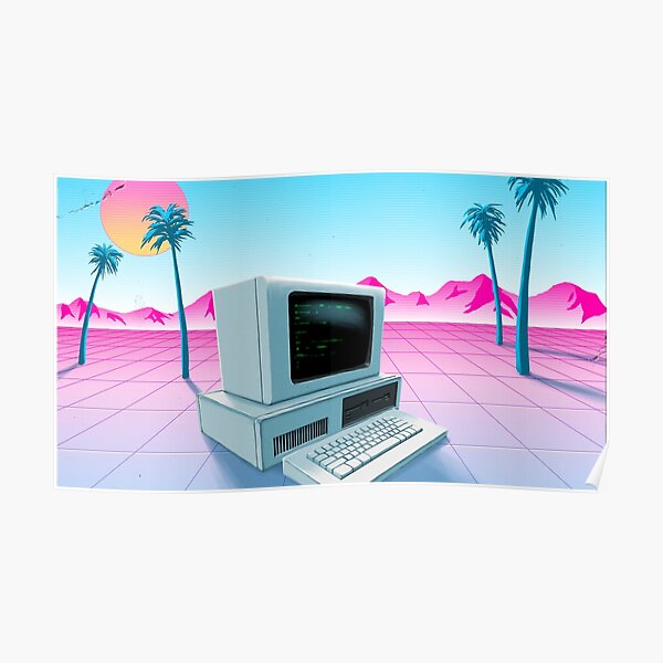 "Aesthetic Vaporwave Retrowave Computer" Poster for Sale by pixel375 ...