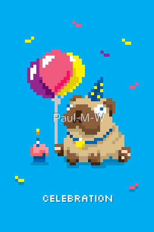 "Pug Pixel Art" by Paul-M-W | Redbubble