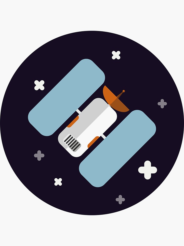 "Space satellite." Sticker by SkalpTure | Redbubble