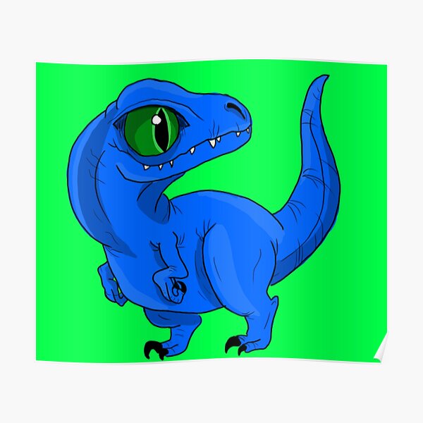 Blue Velociraptor Posters | Redbubble