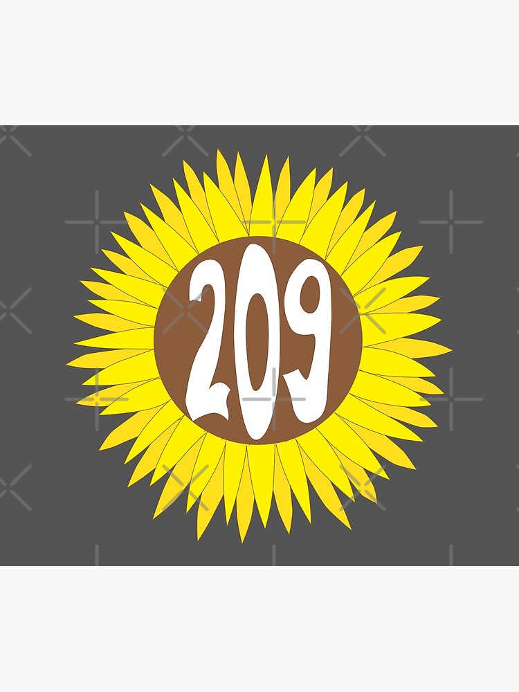 "Hand Drawn California 209 Area Code Sunflower" Tapestry for Sale by ...