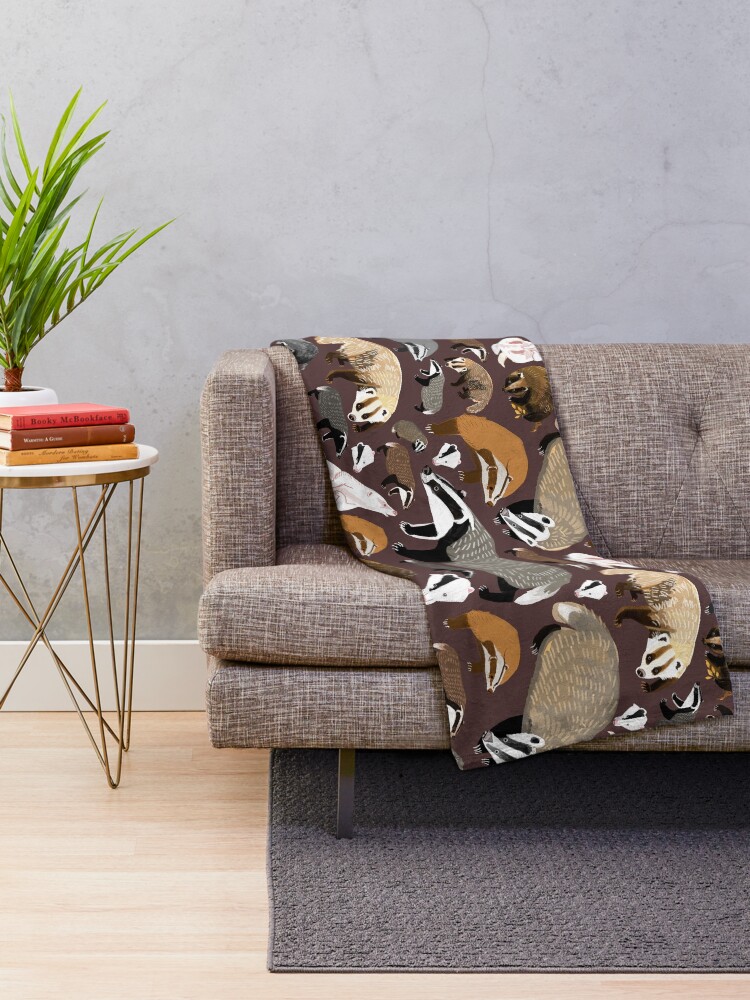 "European Badger" Throw Blanket for Sale by belettelepink | Redbubble