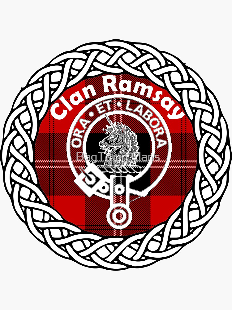 "Clan Ramsay surname last name tartan crest badge" Sticker for Sale by ...