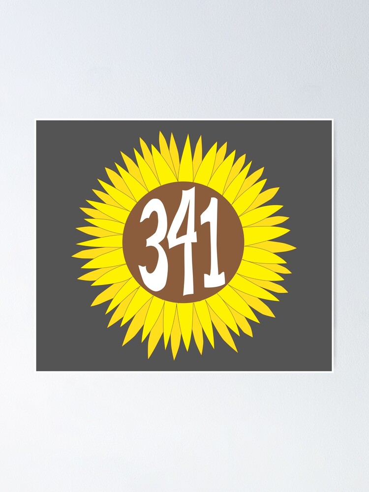 "Hand Drawn California 341 Area Code Sunflower" Poster for Sale by ...