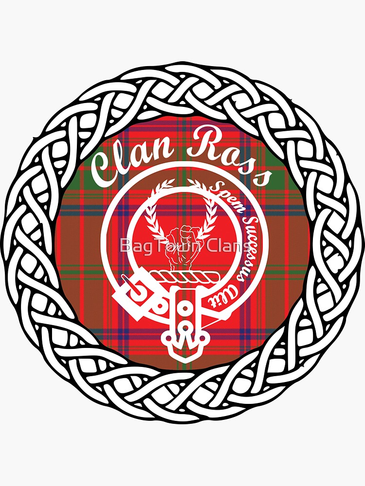 "Clan Ross surname last name tartan crest badge" Sticker for Sale by ...