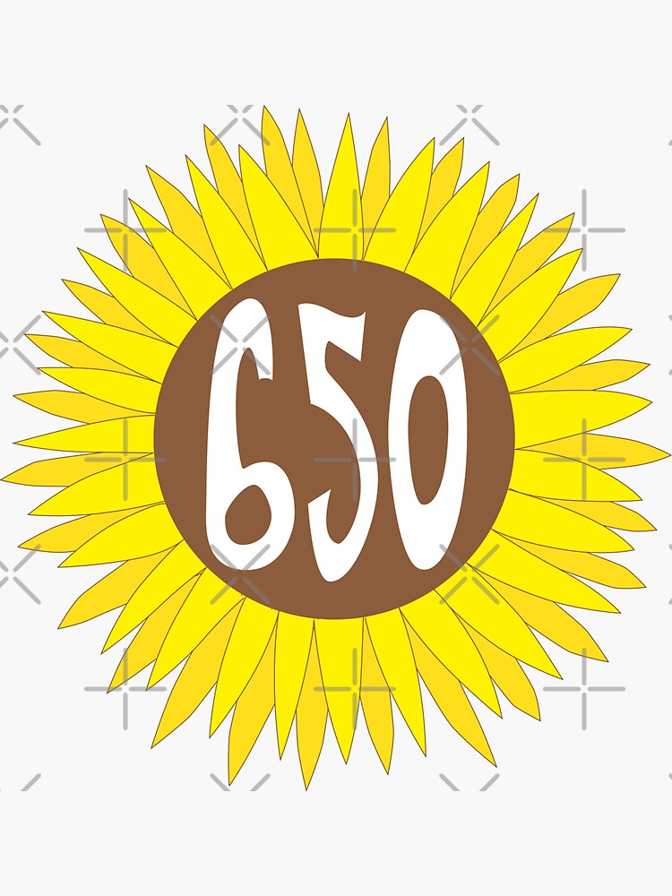 "Hand Drawn California 650 Area Code Sunflower" Sticker for Sale by ...