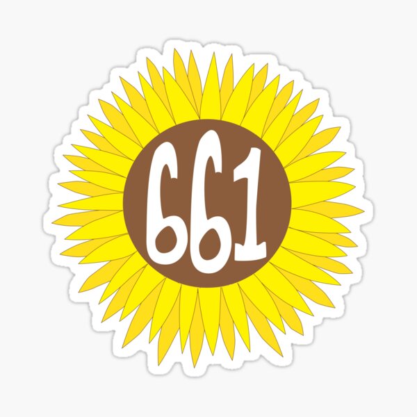 "Hand Drawn California 661 Area Code Sunflower" Sticker for Sale by ...