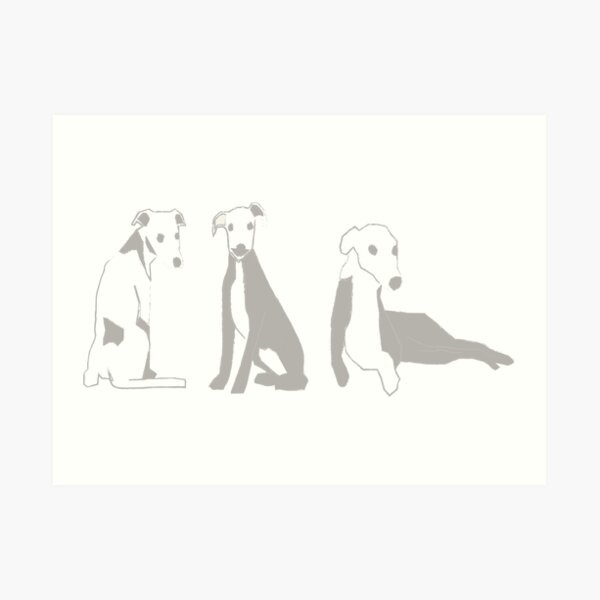 "A little whippet party" Art Print by temtemb | Redbubble