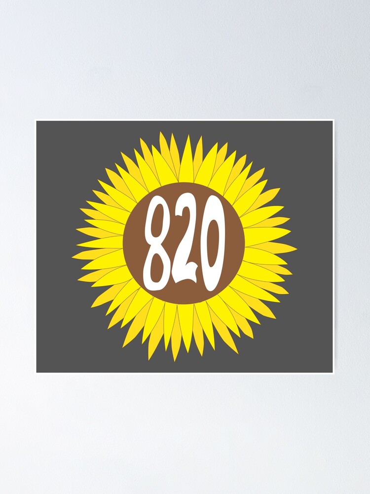"Hand Drawn California 820 Area Code Sunflower" Poster for Sale by ...