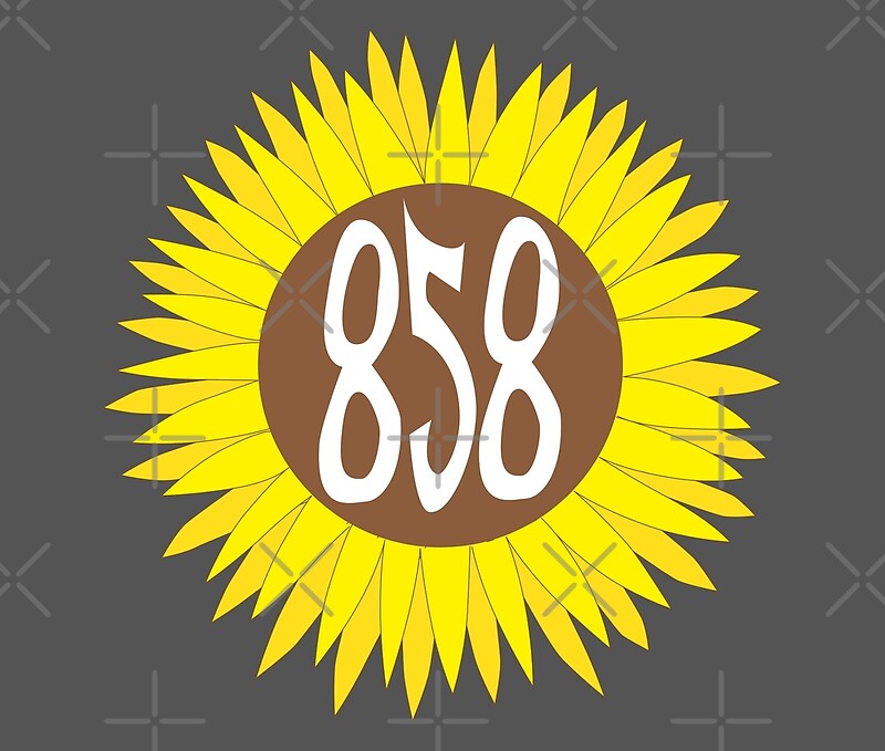 "Hand Drawn California 858 Area Code Sunflower" by itsrturn | Redbubble