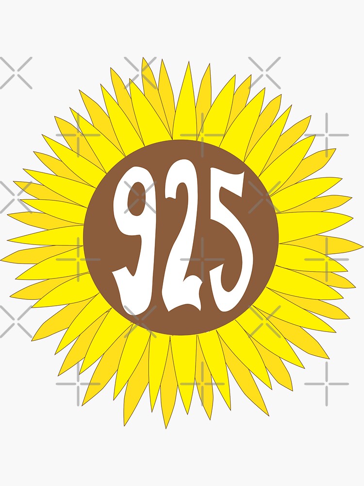 "Hand Drawn California 925 Area Code Sunflower" Sticker by itsrturn ...