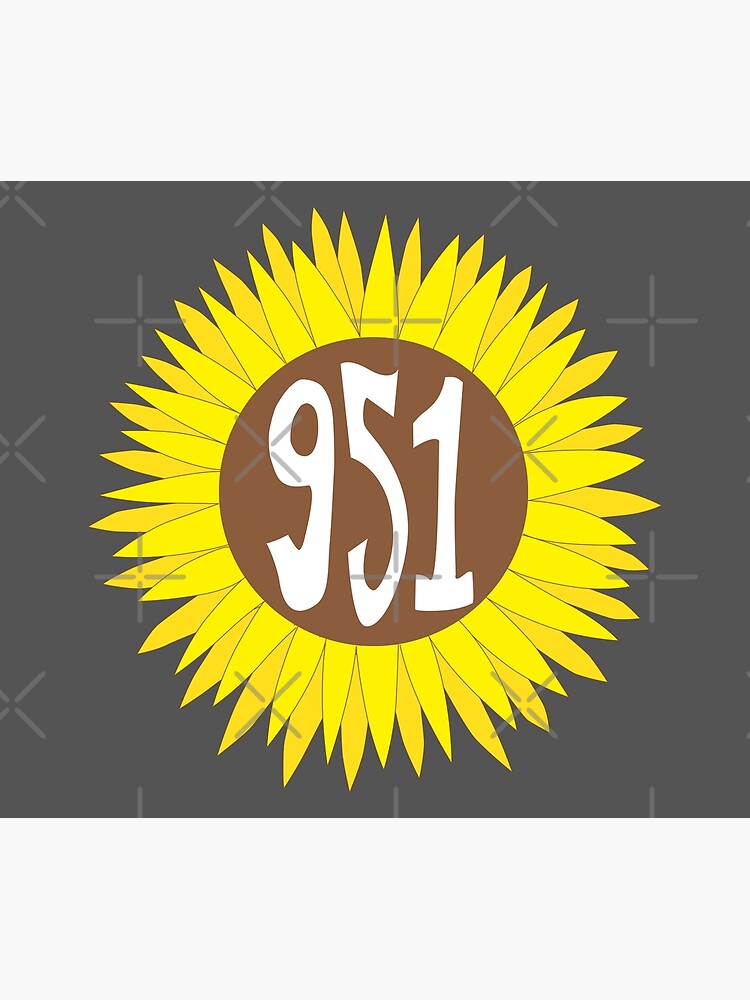 "Hand Drawn California 951 Area Code Sunflower" Poster for Sale by ...