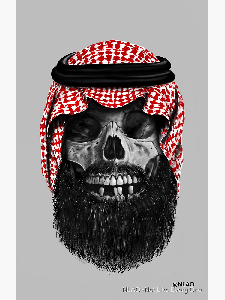 "Arabic skull with a beard جمجمة عربيه مع لحيه" Sticker for Sale by ...