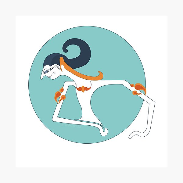 Lámina fotográfica «Wayang Irawan ilustración línea arte batik moderno ...