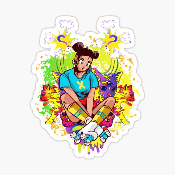 "Anime girl with brown hair." Sticker for Sale by emphatic | Redbubble