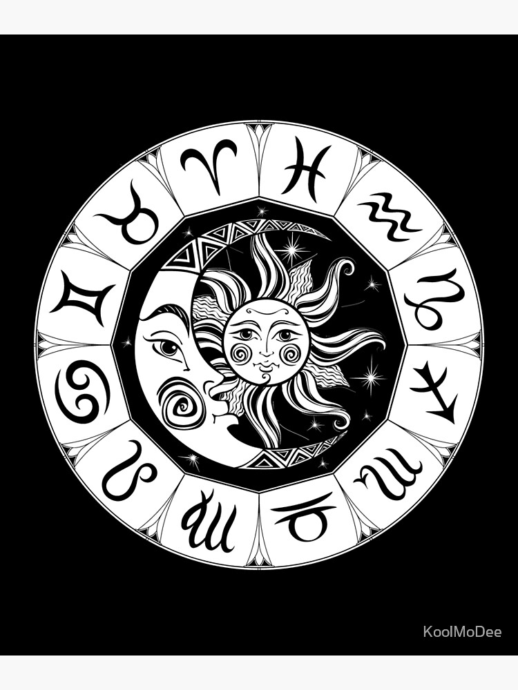 "Zodiac Wheel Sun & Moon" Poster by KoolMoDee | Redbubble