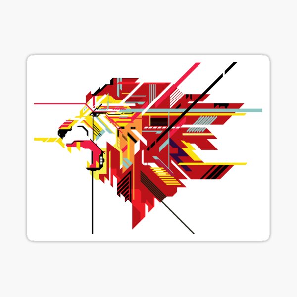 "lion face stickers" Sticker for Sale by FaveStickers | Redbubble