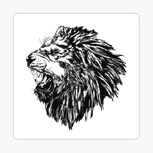 "lion face stickers" Sticker for Sale by FaveStickers | Redbubble