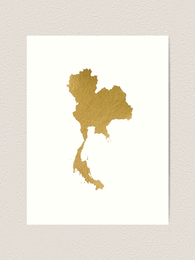 "Gold Thailand map" Art Print for Sale by AnnaGo | Redbubble