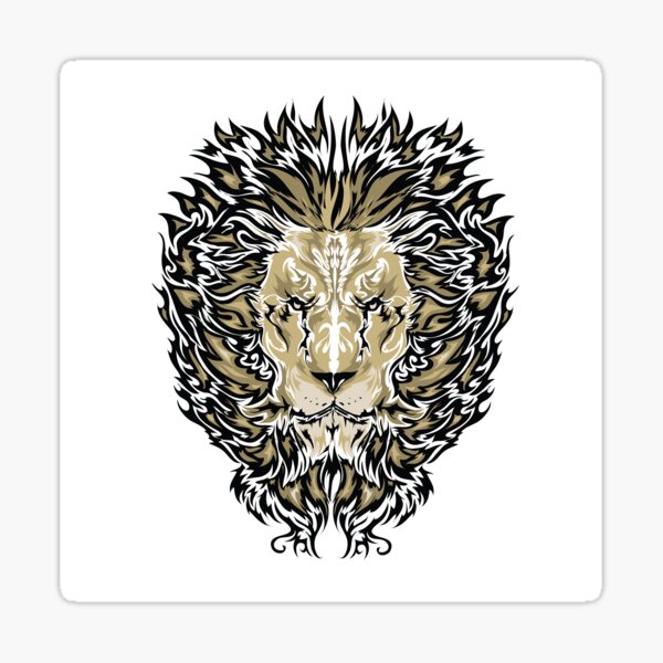 "lion face stickers" Sticker for Sale by FaveStickers | Redbubble