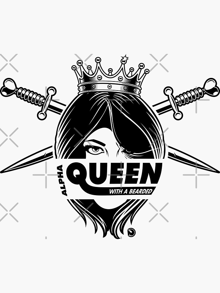 "Alpha Queen with a bearded" Sticker by netrok | Redbubble