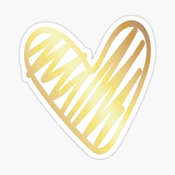 "Gold Heart" Sticker by madtoyman | Redbubble