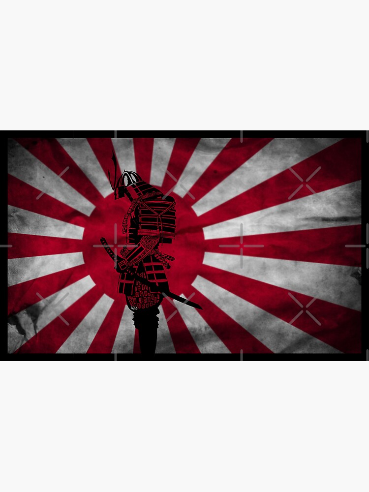 "Samurai Shogun in front of Japanese flag" Sticker for Sale by ...