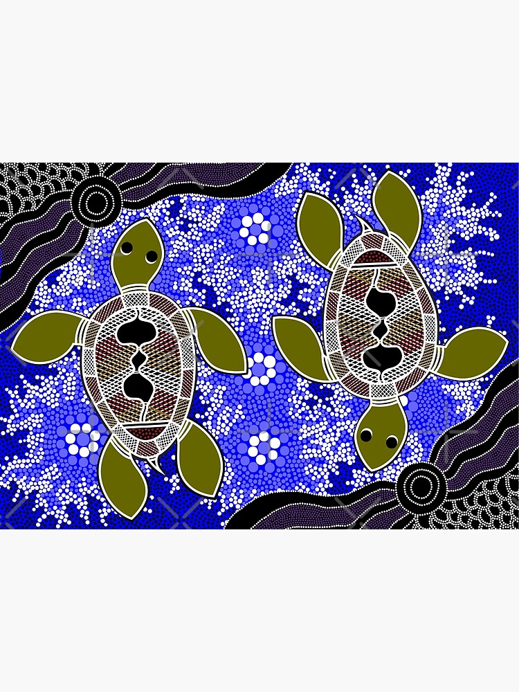 "Aboriginal Art Authentic - Sea Turtles" Art Print by HogarthArts ...