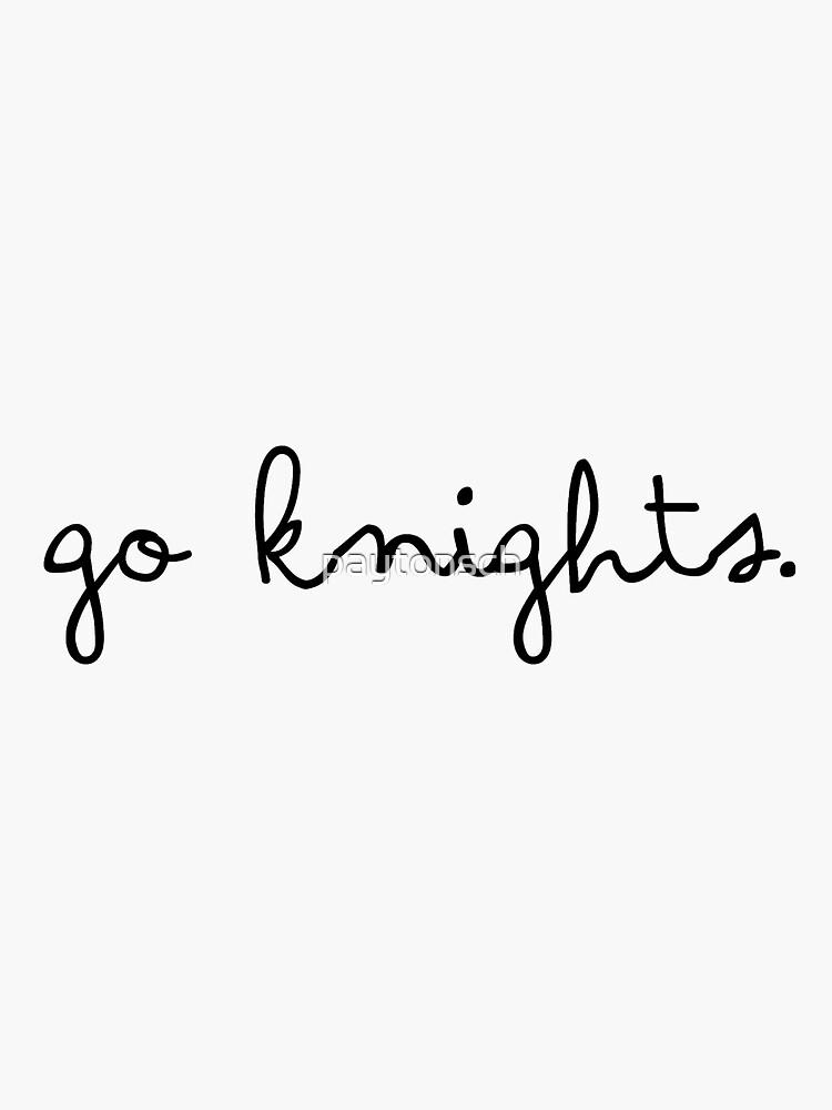 "go knights cursive" Sticker for Sale by paytonsch | Redbubble