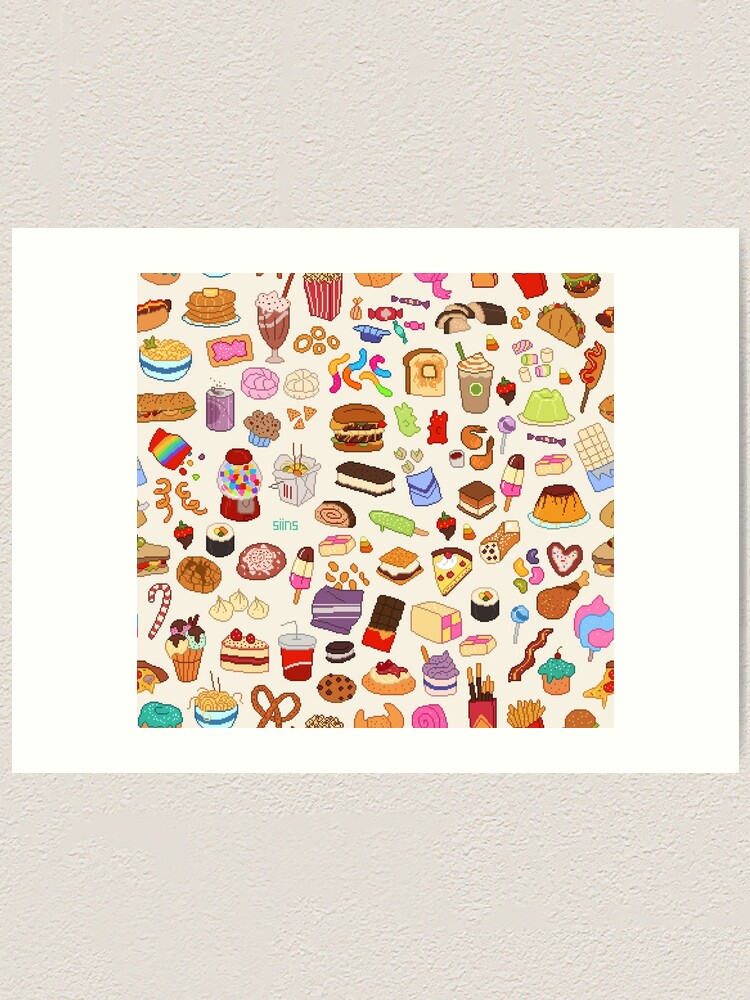 "Cute Pixel Junk Food" Art Print for Sale by siins | Redbubble